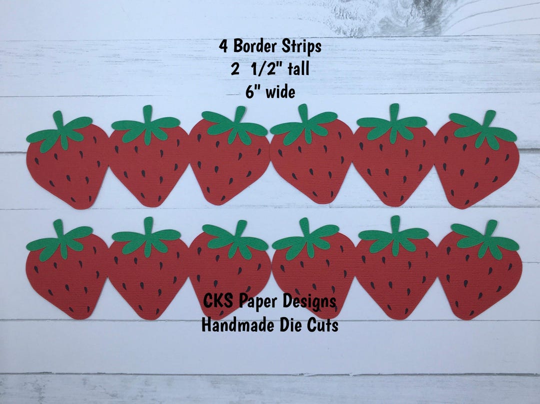Handmade Paper Die Cut STRAWBERRY Border Scrapbook Page Embellishments ...