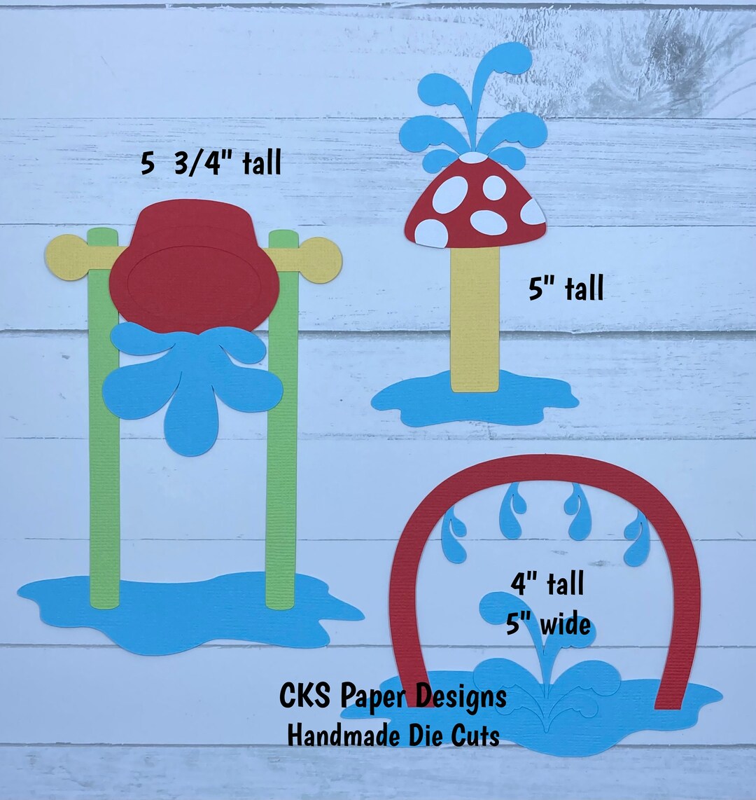 Handmade Paper Die Cut WATER PARK SET Splash Pad Paper Piecing ...