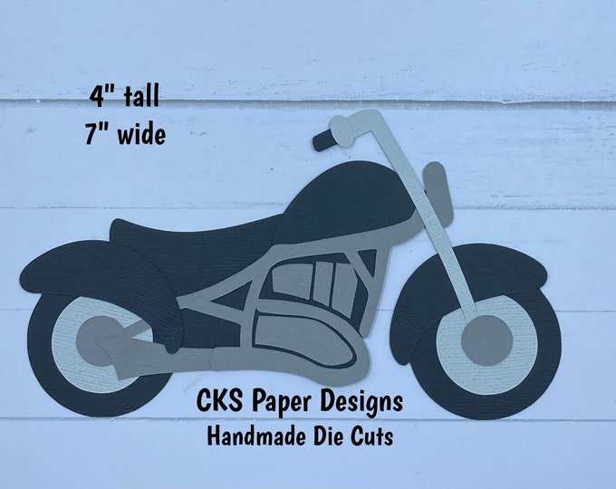 Handmade Paper Die Cut MOTORCYCLE Paper Piecing Scrapbook Embellishment Cks Paper Designs - Etsy