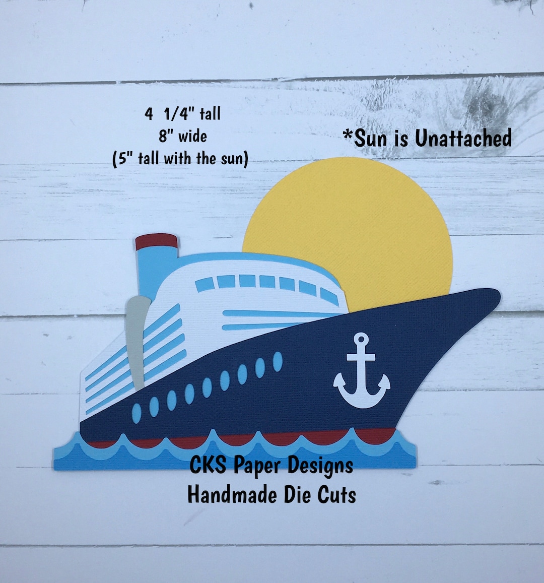 Handmade Paper Die Cut CRUISE SHIP MK Scrapbook Page Embellishment Cks ...