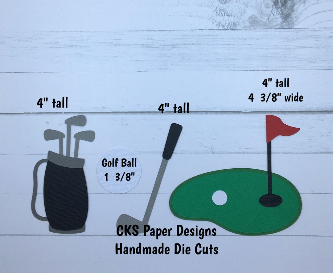 Handmade Paper Die Cut GOLF Set Paper Piecing Embellishment for ...