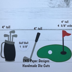 Handmade Paper Die Cut GOLF Set Scrapbook Page Embellishments Cks Paper ...