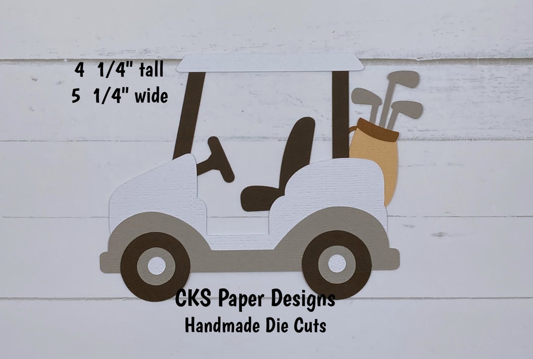 Handmade Paper Die Cut GOLF CART Scrapbook Page Embellishment Cks Paper ...