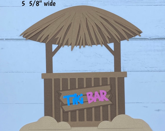 Handmade Paper Die Cut TIKI BAR Luau Beach Hawaiian Party Scrapbook ...