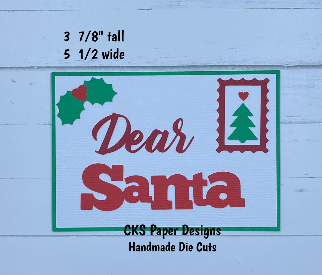 Handmade Paper Die Cut DEAR SANTA Title Christmas Scrapbook Page ...