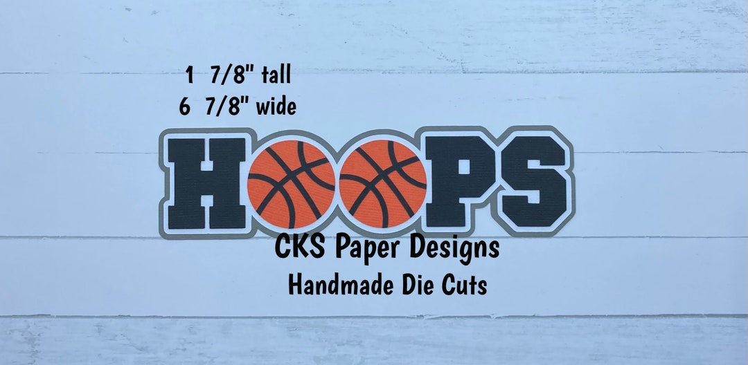 Handmade Paper Die Cut HOOPS Title Basketball Scrapbook Page ...