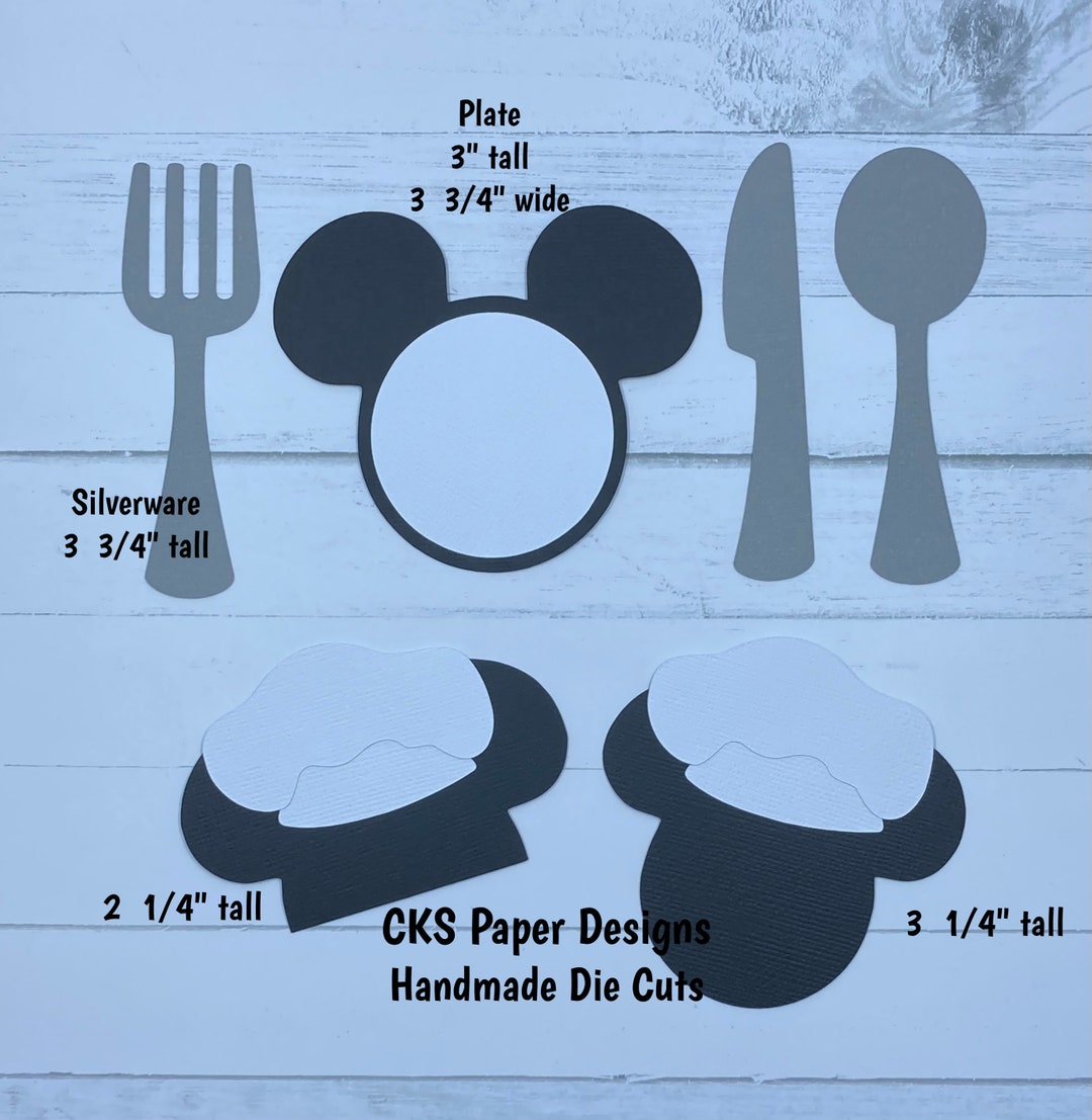 Handmade Paper Die Cut DISNEY DINING Chef Mickey Mouse Paper Piecing ...