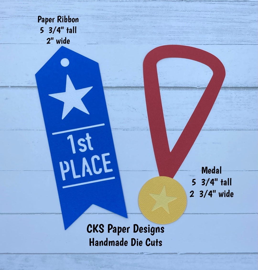 Handmade Paper Die Cut AWARDS Set Scrapbook Page Embellishments Cks ...