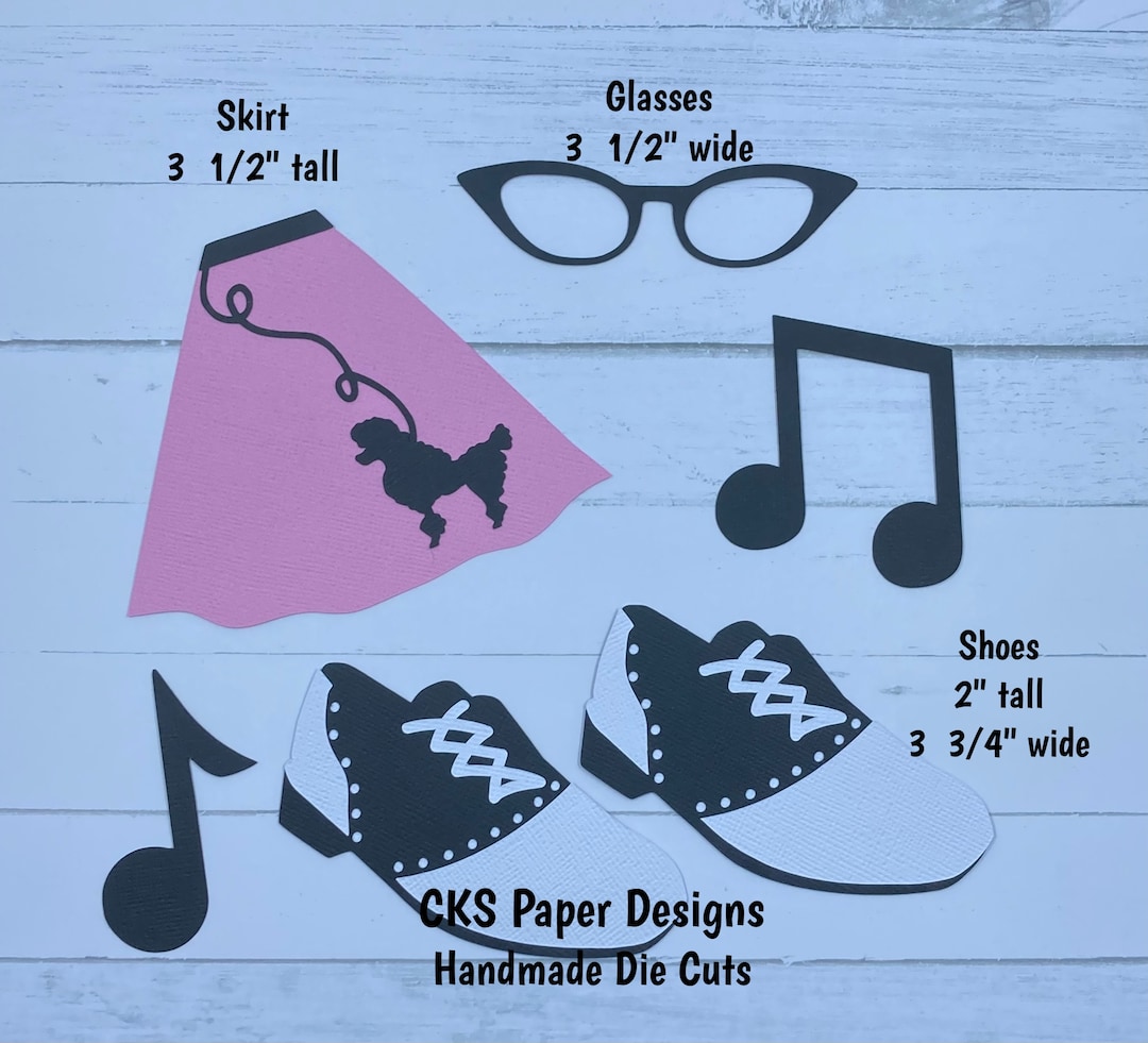 Handmade Paper Die Cut POODLE SKIRT Sock Hop Scrapbook Page ...
