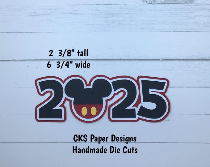 Handmade Paper Die Cut DISNEY YEAR Title 2025 Paper Piecing Scrapbook ...