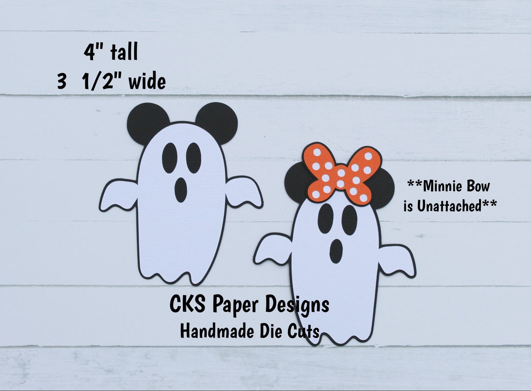 Handmade Paper Die Cut MICKEY/MINNIE GHOST Set Disney Halloween Paper ...