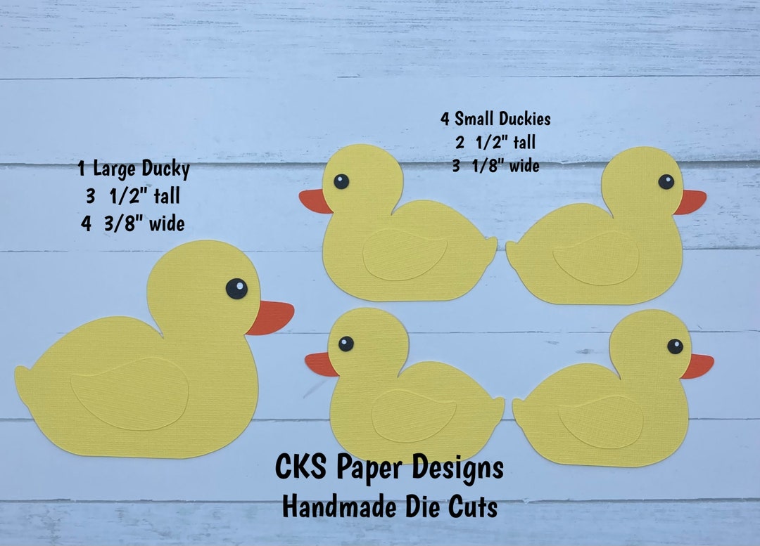 Handmade Paper Die Cut DUCKS Set of 5 Bath Time Duckies Paper Piecing ...