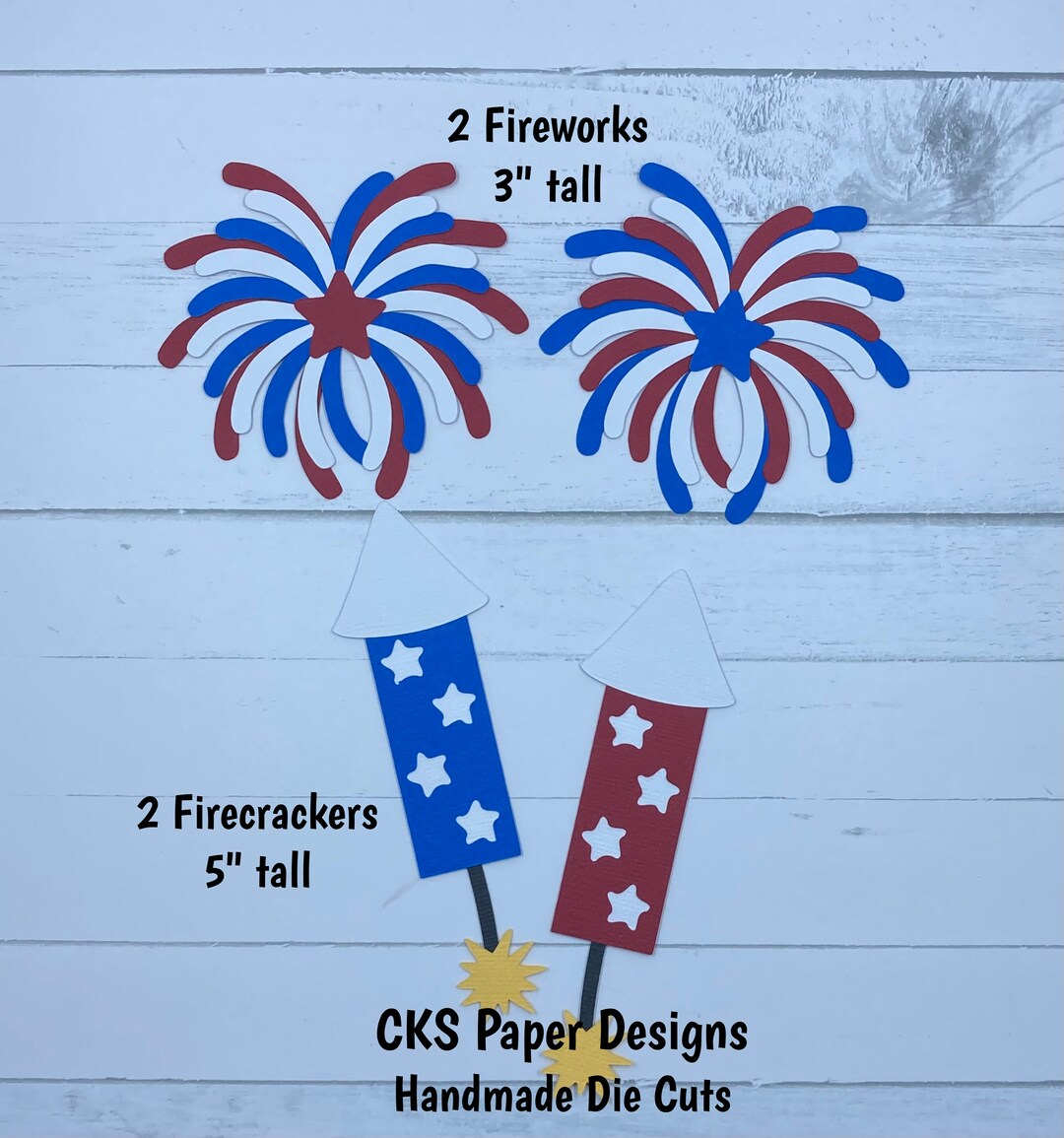 Handmade Paper Die Cut Fireworks & Firecrackers Scrapbook Page ...