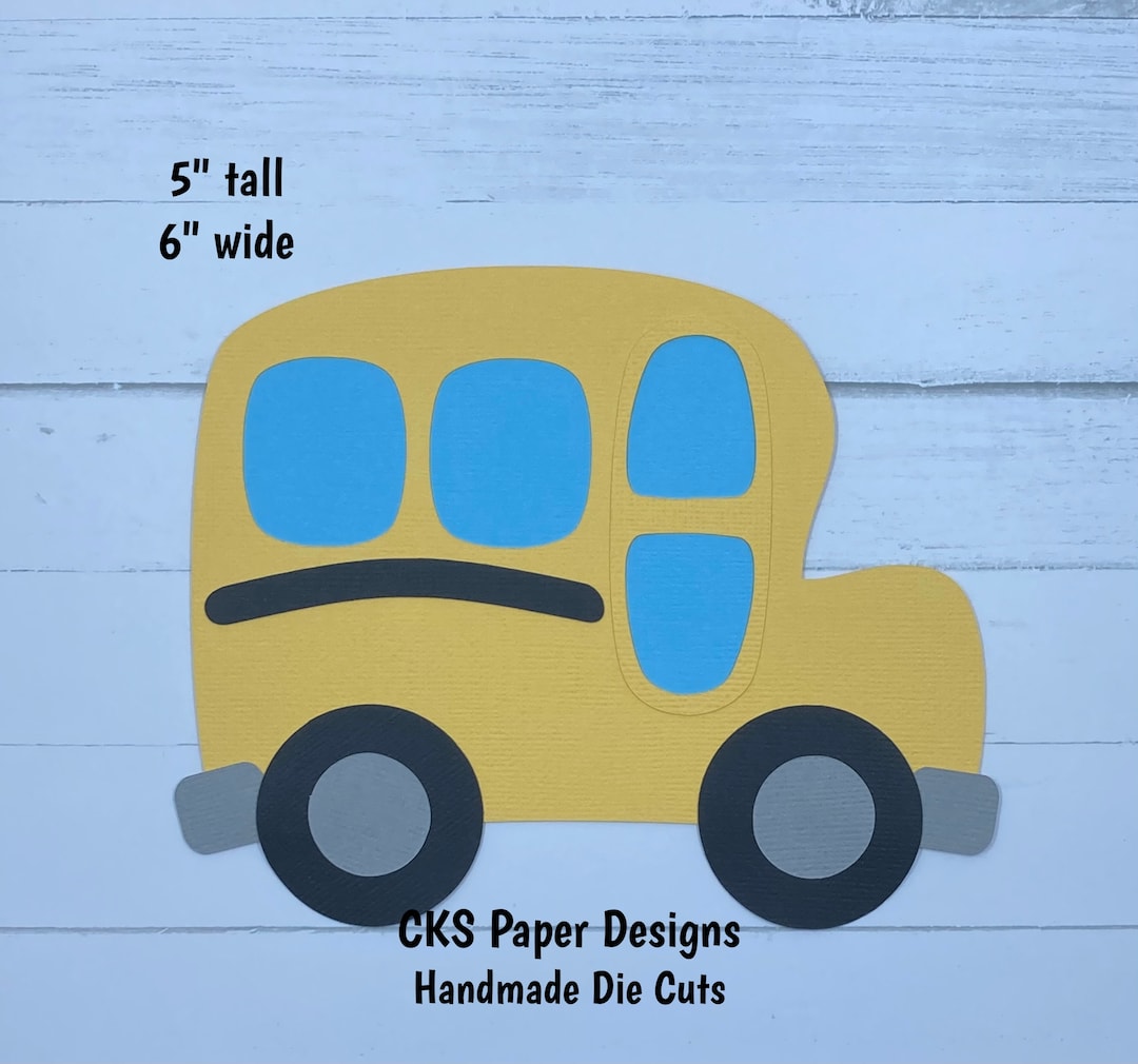 Handmade Paper Die Cut SCHOOL BUS LARGE Paper Piecing Scrapbook ...