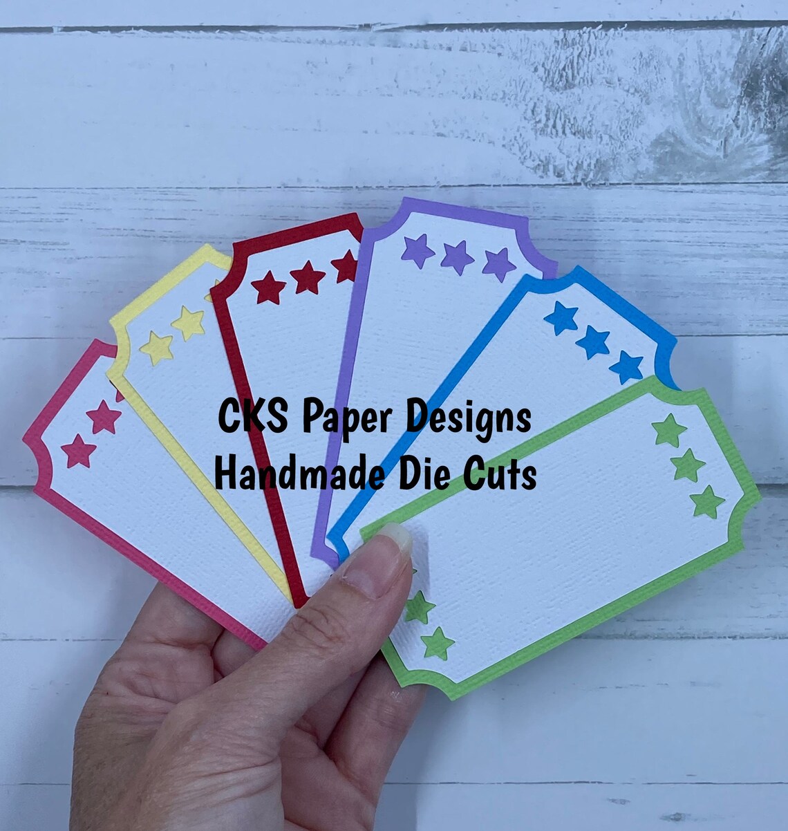 Handmade Paper Die Cut TICKETS SET OF 6 Fair Carnival Park Paper ...