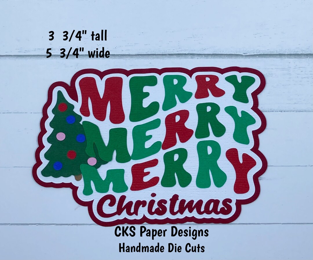 Handmade Paper Die Cut MERRY CHRISTMAS Title #2 Paper Piecing ...