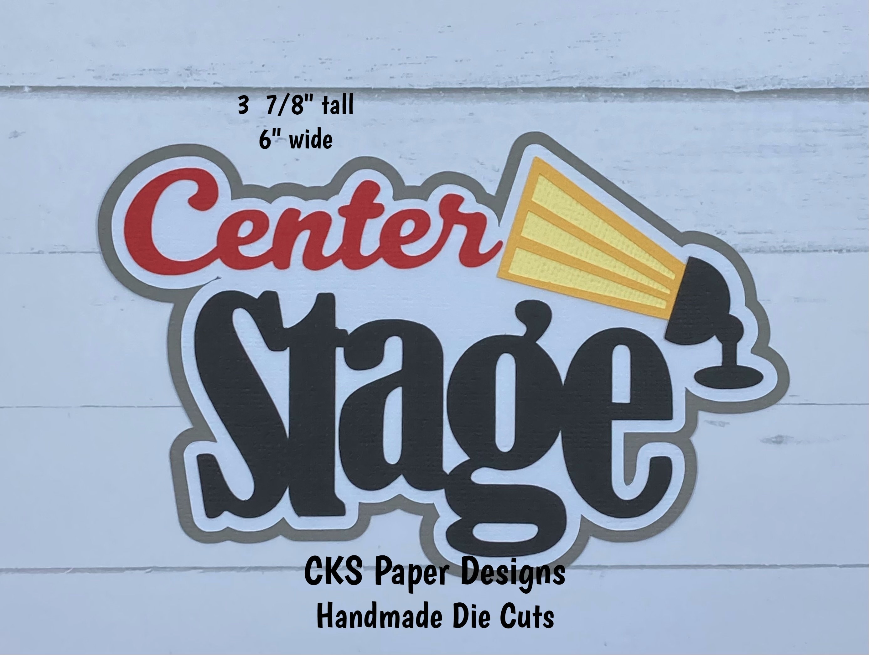 Handmade Paper Die Cut CENTER STAGE Title Paper Piecing Scrapbook ...