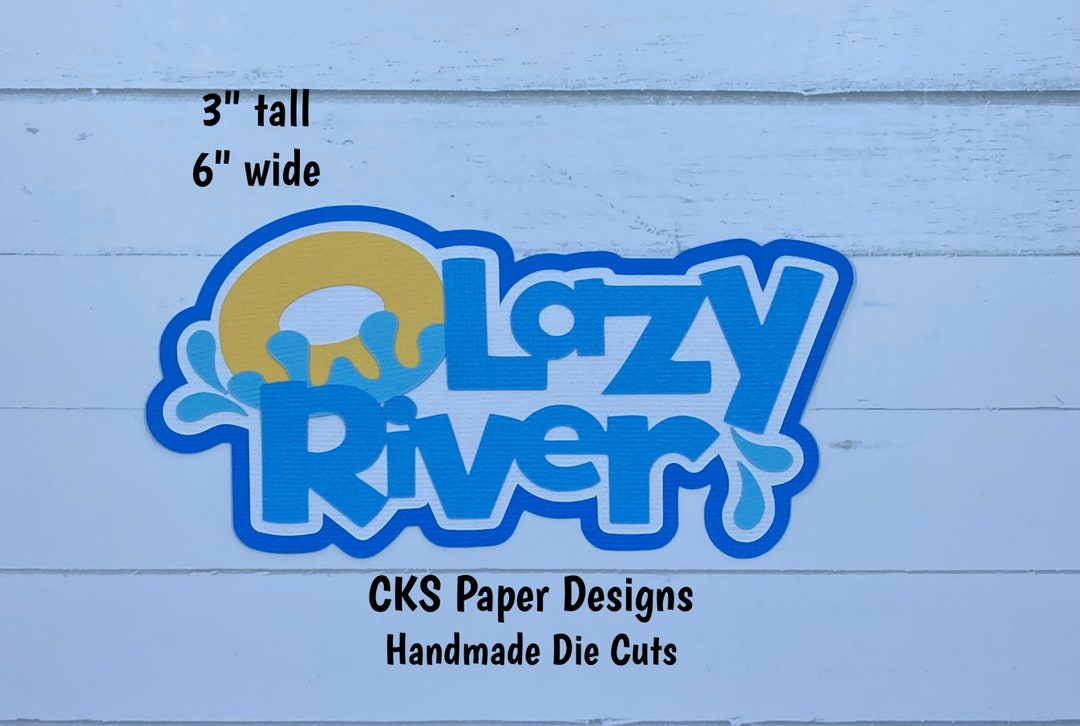 Handmade Paper Die Cut LAZY RIVER Page Title Scrapbook Page ...
