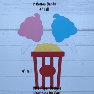 Handmade Paper Die Cut POPCORN & COTTON CANDY Carnival Fair Page ...