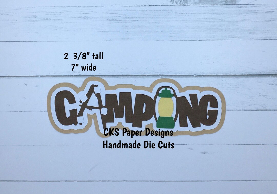 Handmade Paper Die Cut CAMPING Title Paper Piecing Scrapbook Page ...