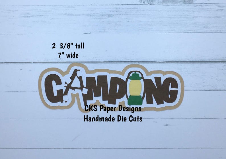 Handmade Paper Die Cut CAMPING Title Paper Piecing Scrapbook Page ...