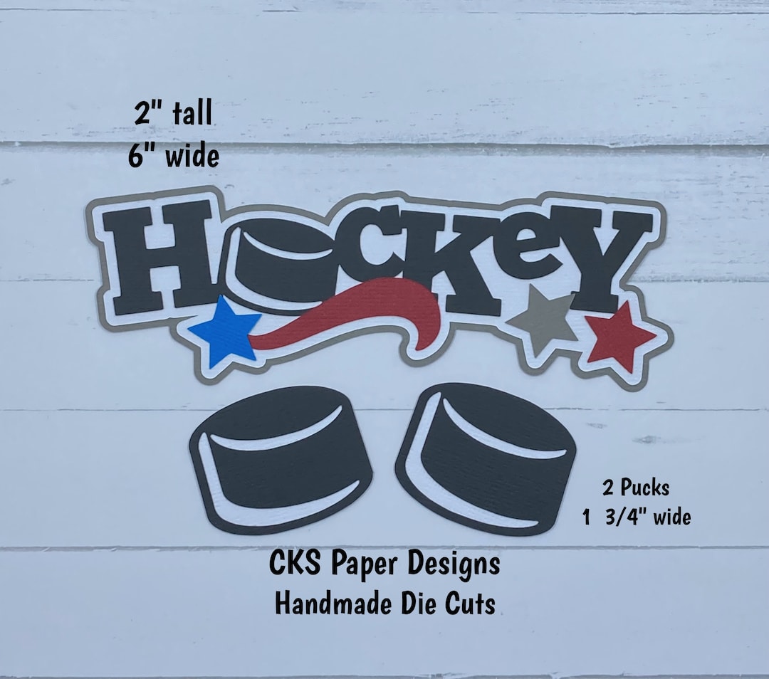 Handmade Paper Die Cut HOCKEY Title Scrapbook Page Embellishment Cks ...