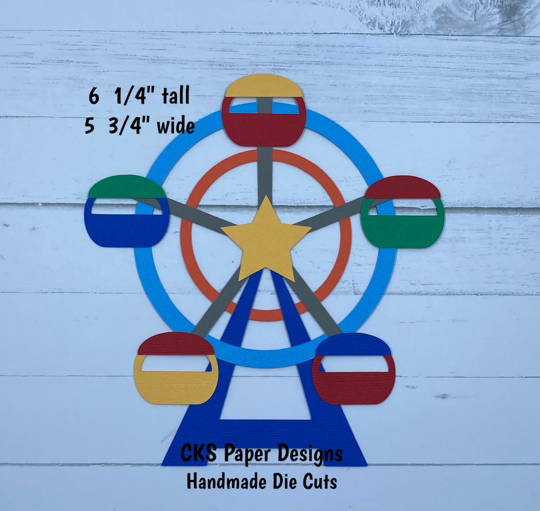Handmade Paper Die Cut FERRIS WHEEL Fair Carnival Ride Park Paper ...