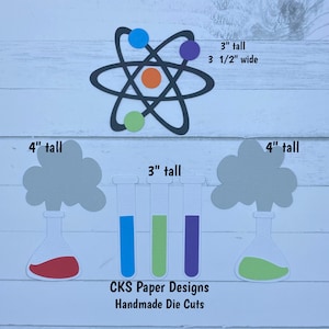Handmade Paper Die Cut SCIENCE SET Paper Piecing Scrapbook Page ...