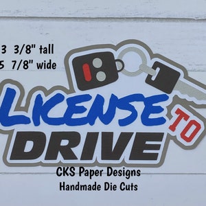 Handmade Paper Die Cut LICENSE TO DRIVE Title Scrapbook Page ...