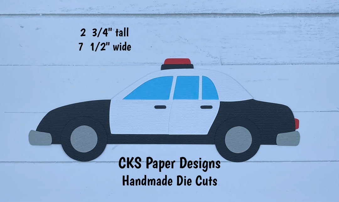 Handmade Paper Die Cut COP CAR Police Paper Piecing Embellishment for ...