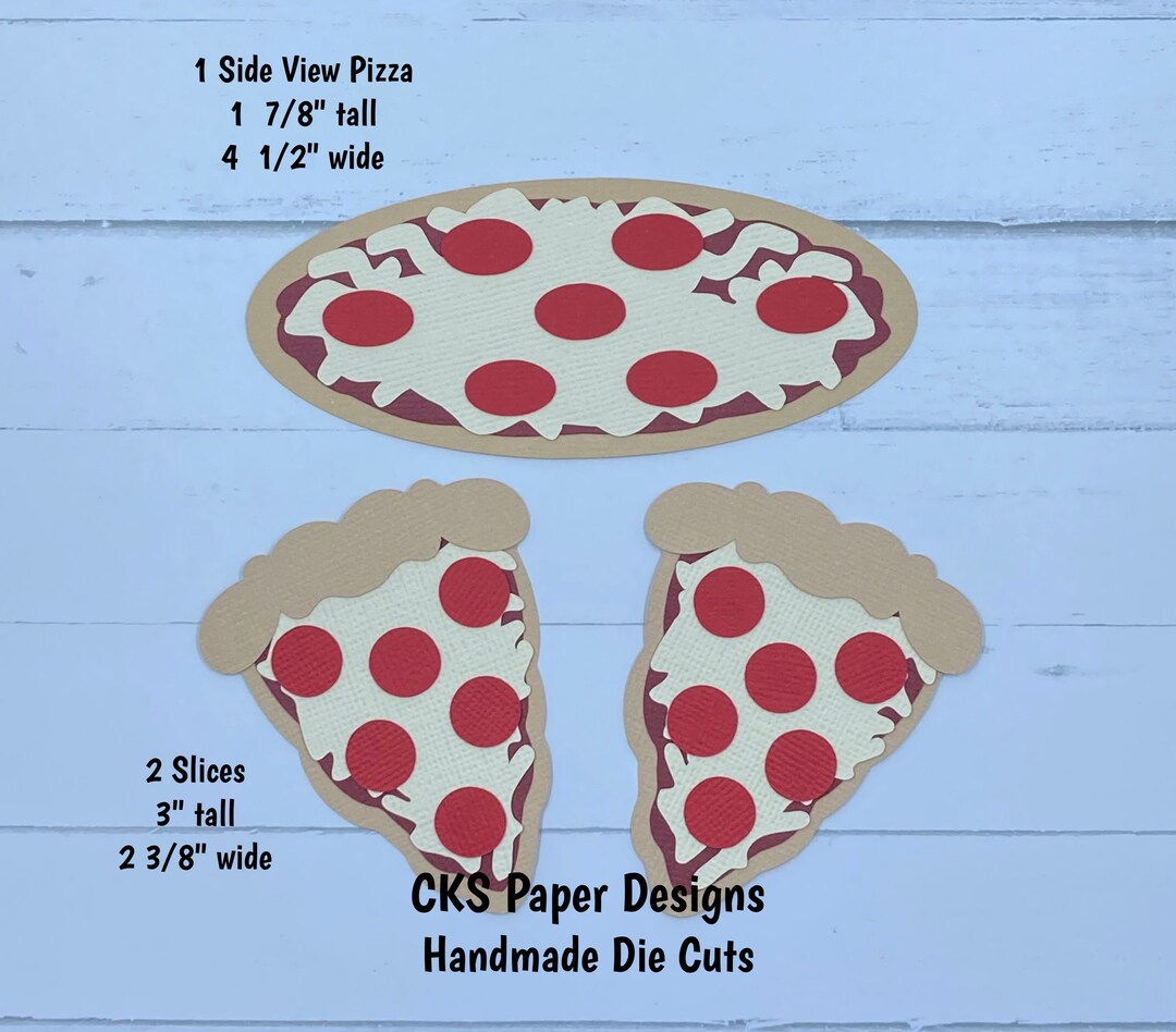 Handmade Paper Die Cut PIZZA Set Scrapbook Page Embellishments Cks ...