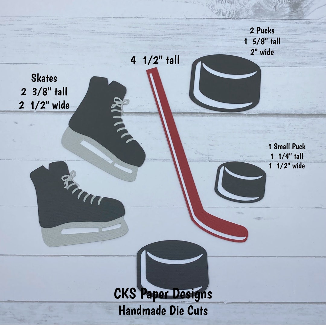 Handmade Paper Die Cut HOCKEY Set Scrapbook Page Embellishment Cks ...