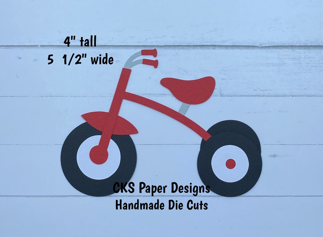 Handmade Paper Die Cut TRICYCLE Scrapbook Page Embellishment Cks Paper ...