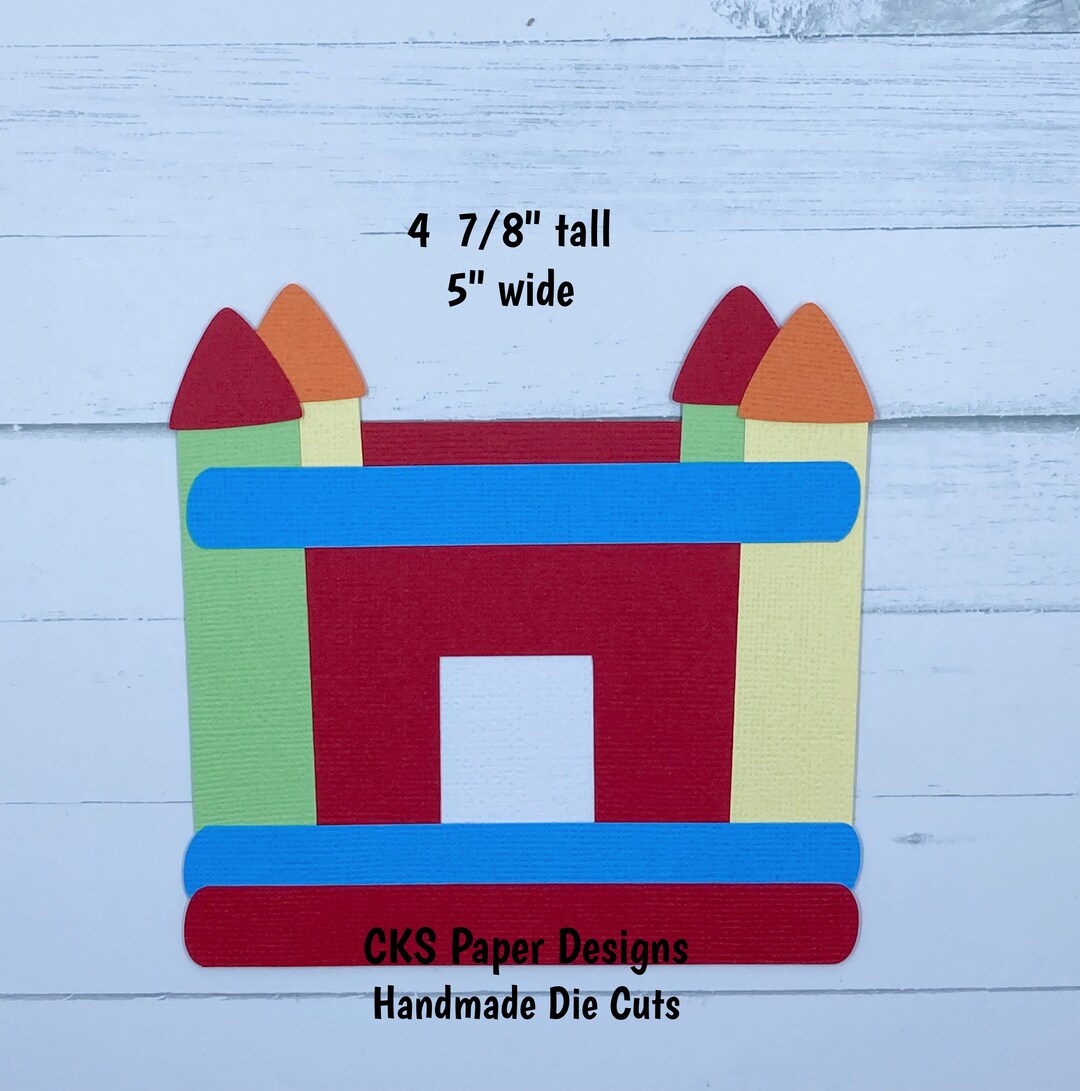 Handmade Paper Die Cut BOUNCE HOUSE Paper Piecing Scrapbook Page ...