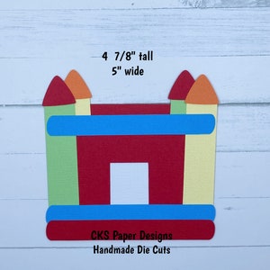 Handmade Paper Die Cut BOUNCE HOUSE Paper Piecing Scrapbook Page ...