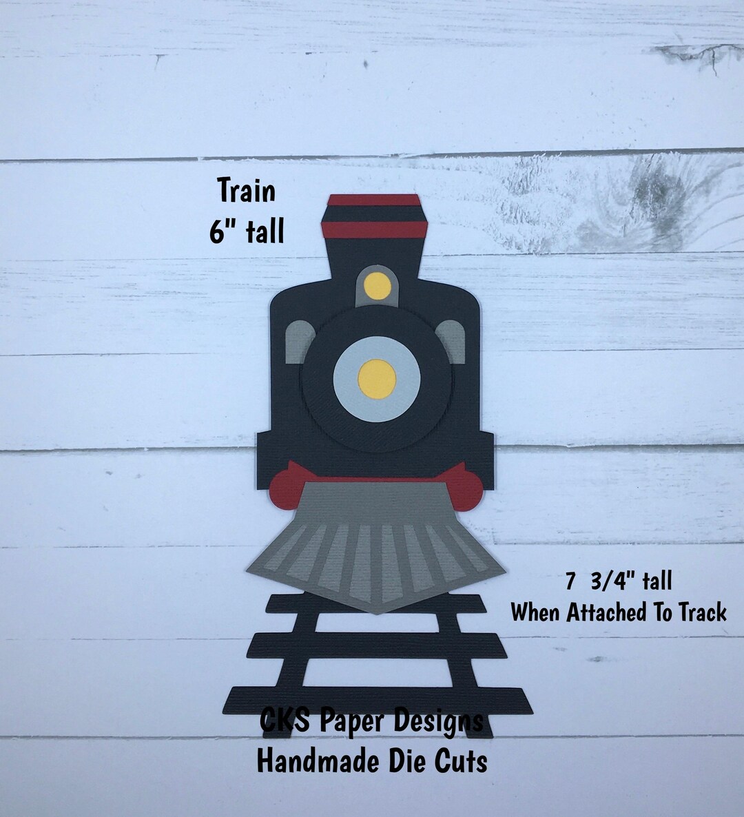 Handmade Paper Die Cut TRAIN Engine Front View Paper Piecing Scrapbook ...