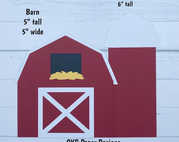 Handmade Paper Die Cut Farm BARN & SILO Scrapbook Page Embellishment ...