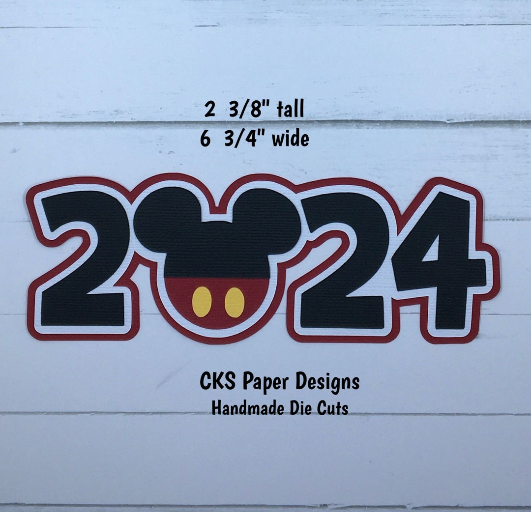 Handmade Paper Die Cut DISNEY YEAR 2024 Title Scrapbook Page ...