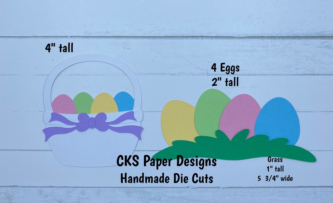 Handmade Paper Die Cut EASTER BASKET Egg Hunt Paper Piecing Scrapbook Embellishment Cks Paper ...