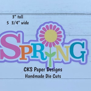 Handmade Paper Die Cut SPRING TITLE Paper Piecing Scrapbook Page ...