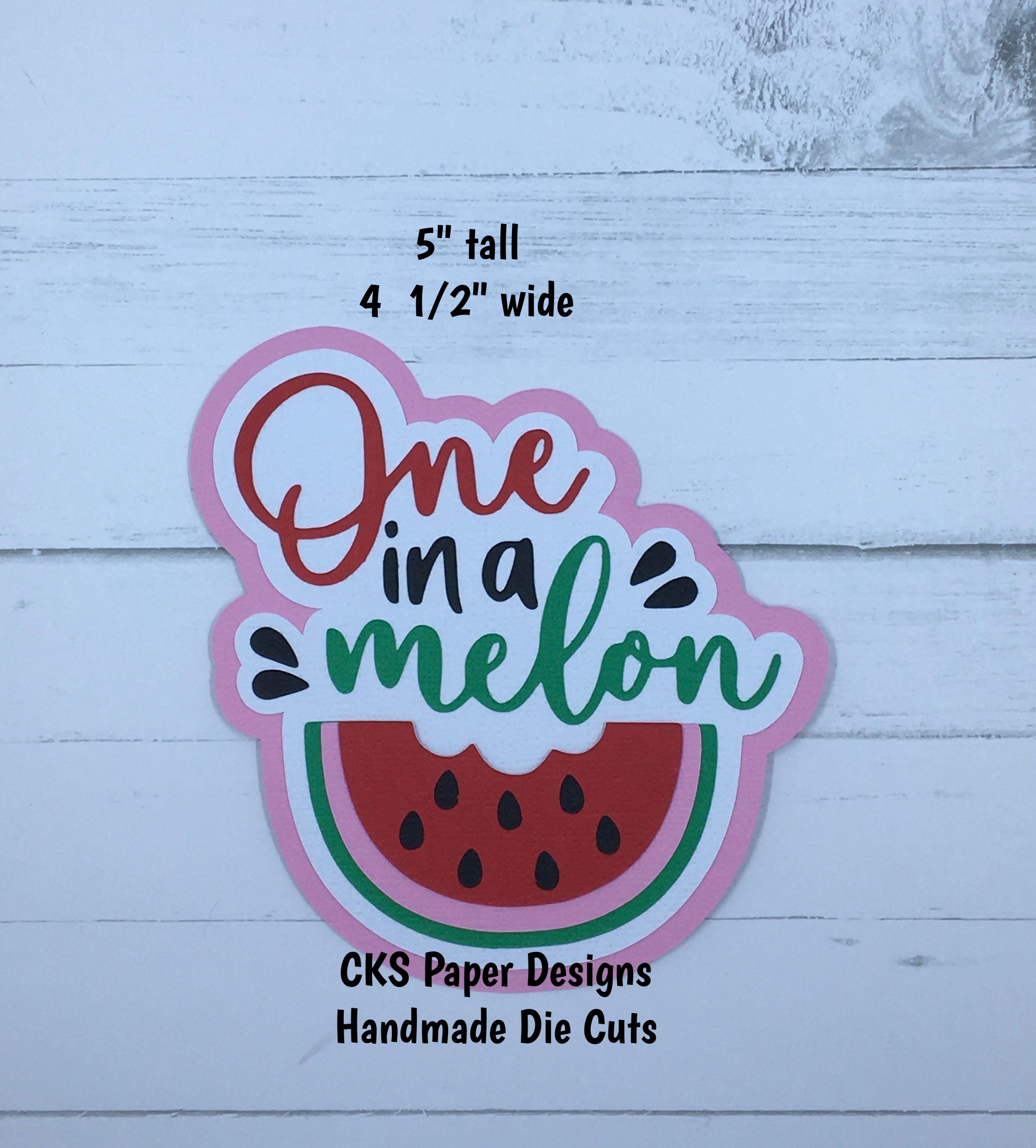 Handmade Paper Die Cut ONE IN A MELON Title Scrapbook Page ...
