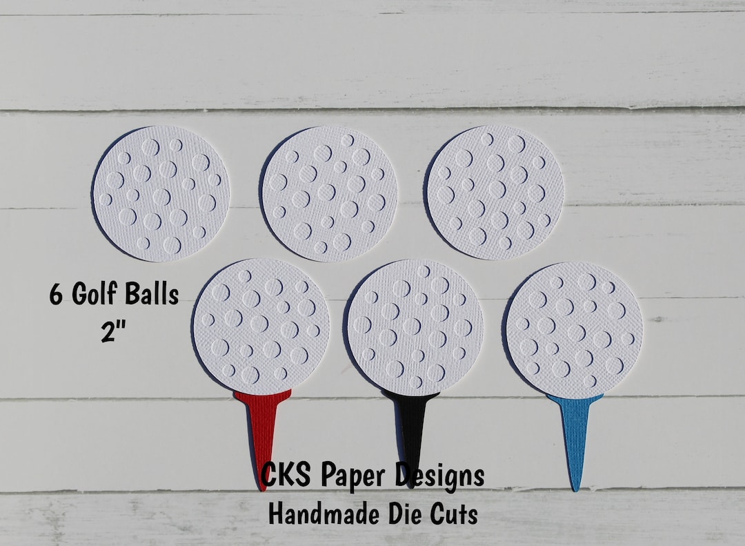 Handmade Paper Die Cut GOLF BALLS Set of 6 Scrapbook Page ...
