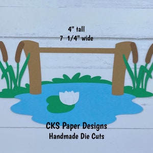 Handmade Paper Die Cut Fishing Dock/pond Scrapbook Page Embellishment ...