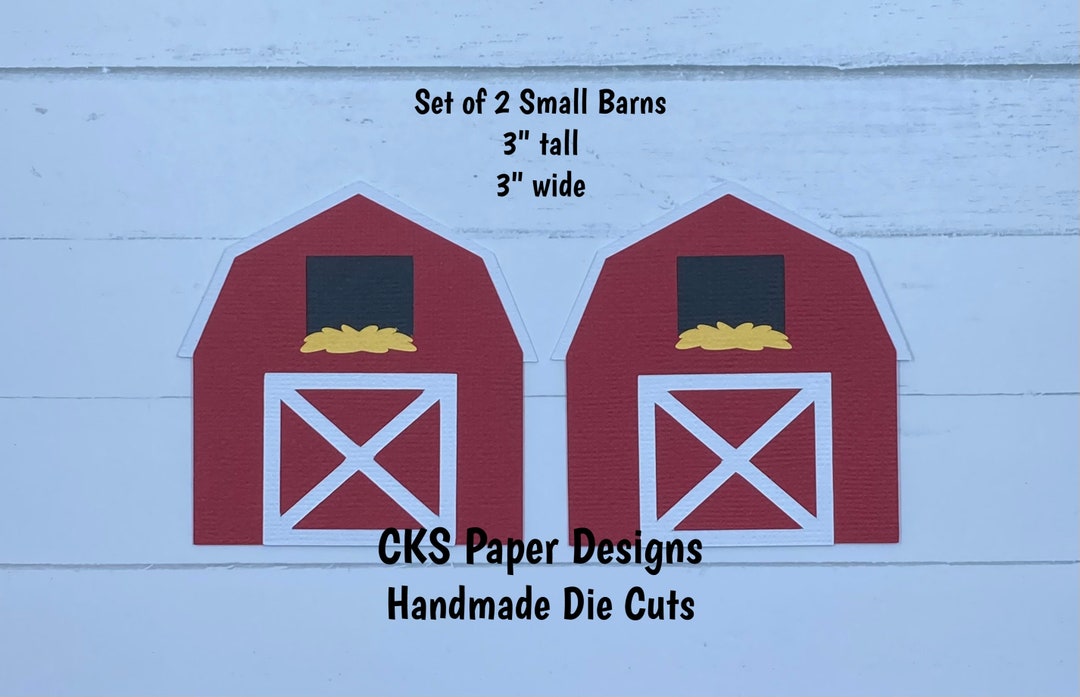 Handmade Paper Die Cut BARNS SMALL Set of 2 Scrapbook Page ...