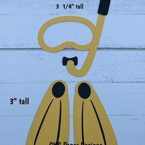 Handmade Paper Die Cut Scuba Snorkeling Fins Mask Scrapbook Page ...