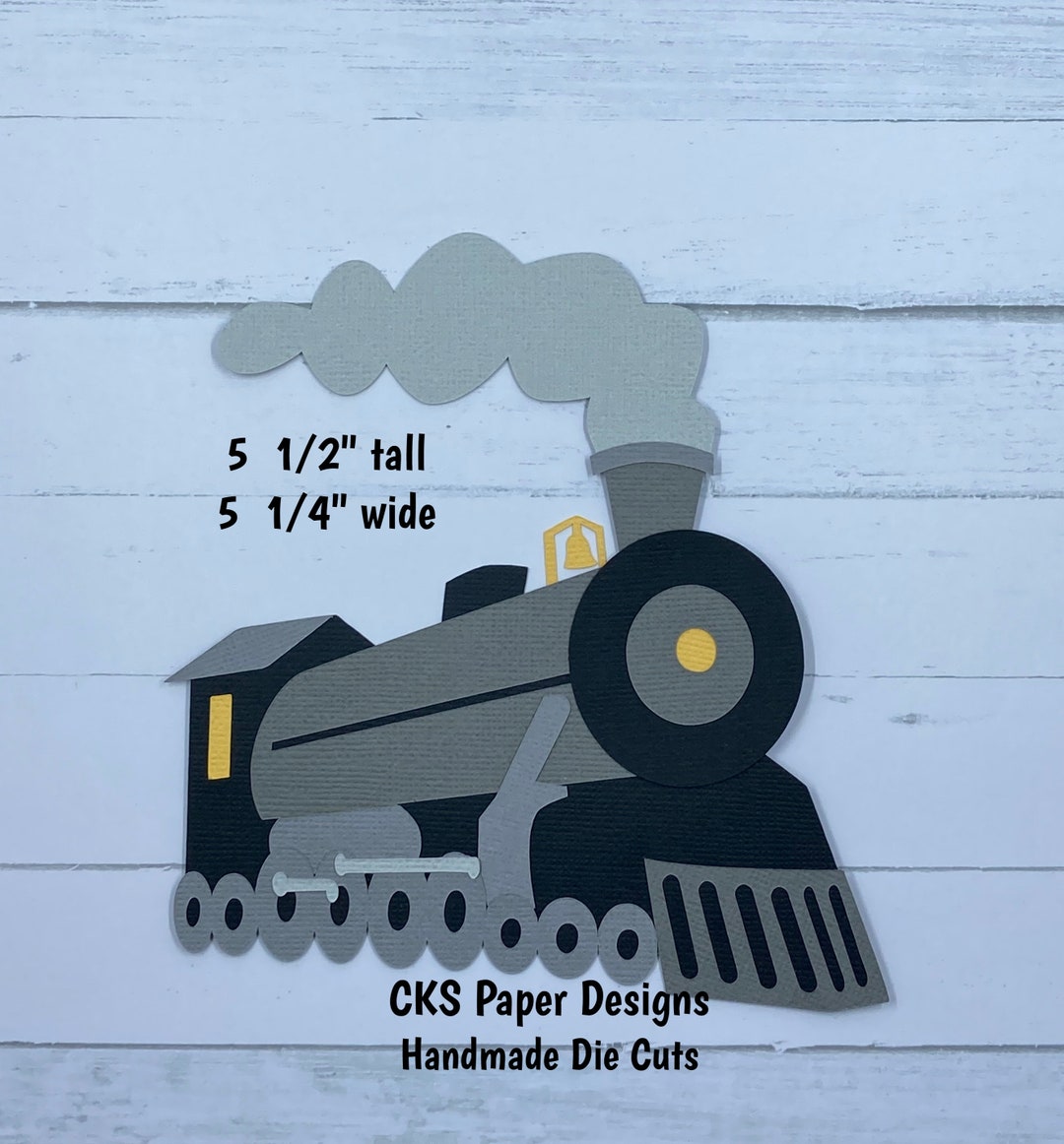 Handmade Paper Die Cut TRAIN Engine (style 1) Paper Piecing Scrapbook ...