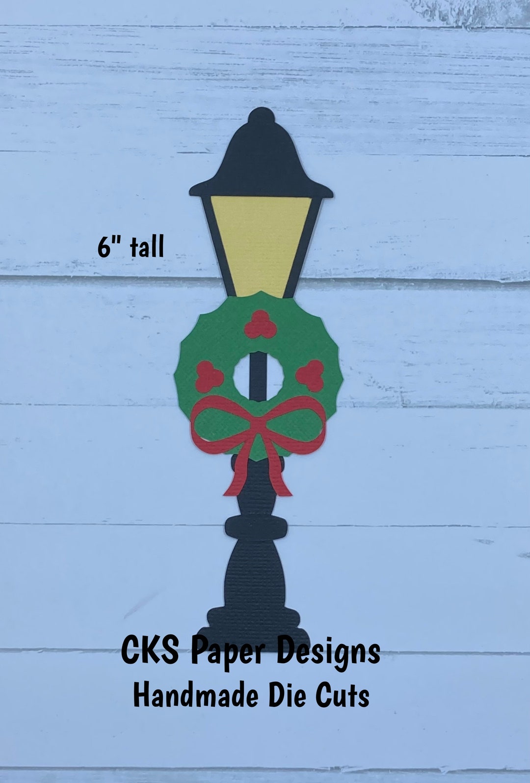 Handmade Paper Die Cut CHRISTMAS LIGHT POST Scrapbook Page ...