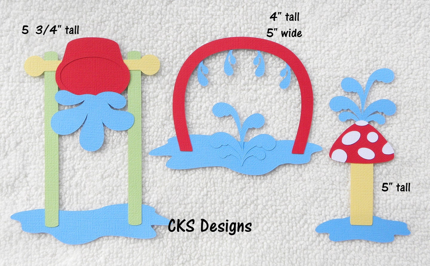 Paper Craft Supplies & Tools Handmade Die Cut WATER PARK SET Splash Pad ...