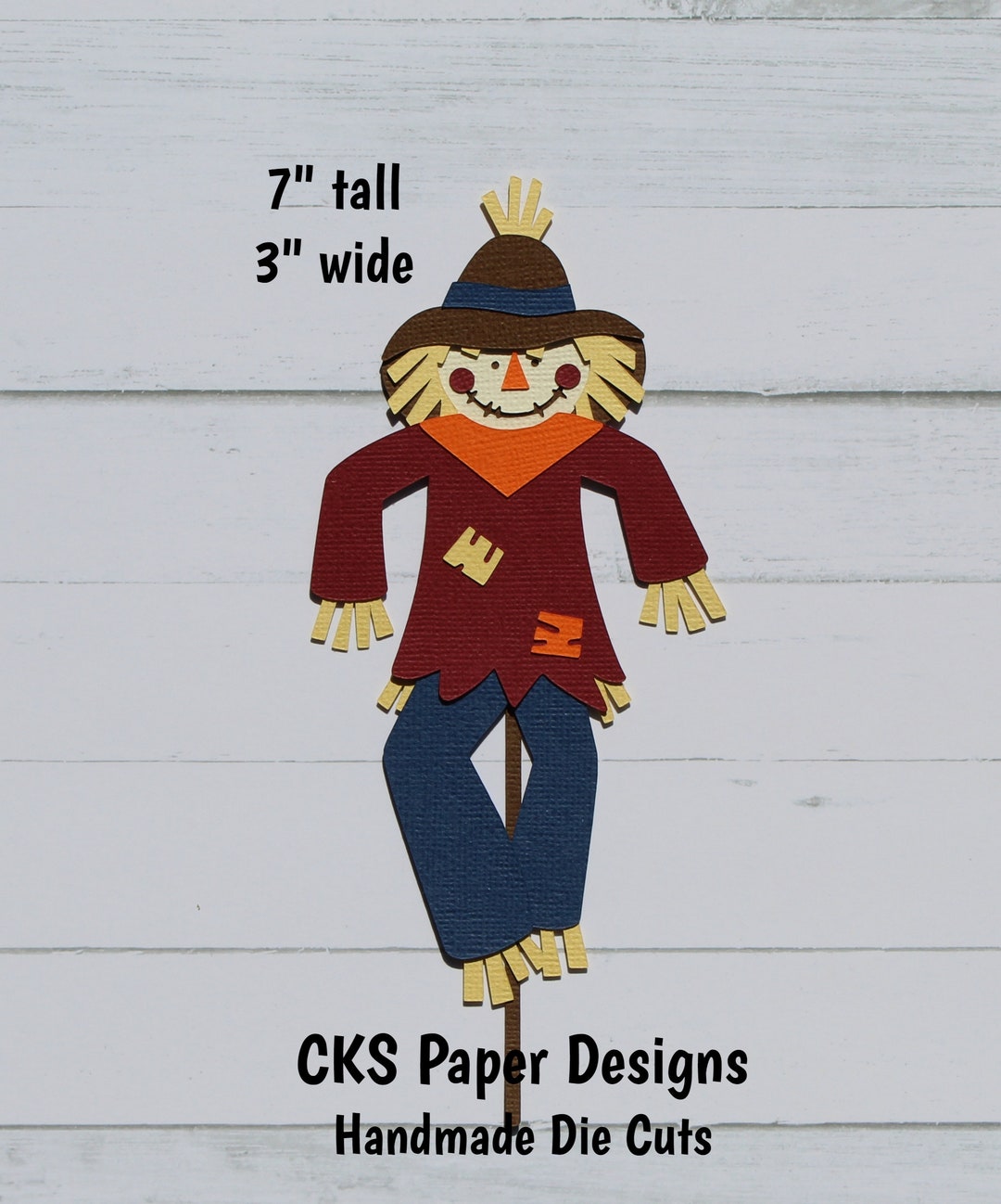 Handmade Paper Die Cut FALL SCARECROW BOY Paper Piecing Scrapbook ...