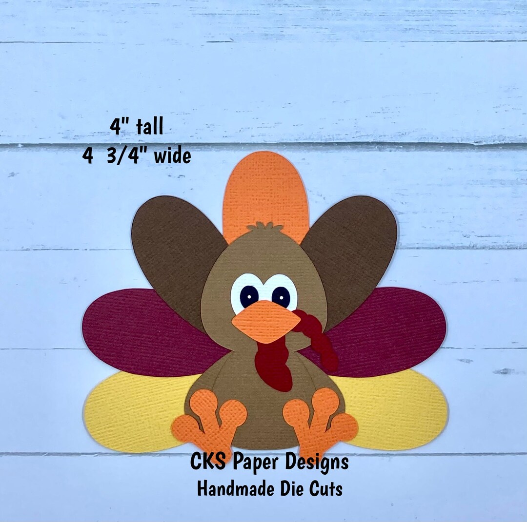 Handmade Paper Die Cut THANKSGIVING TURKEY (style 1) Paper Piecing ...